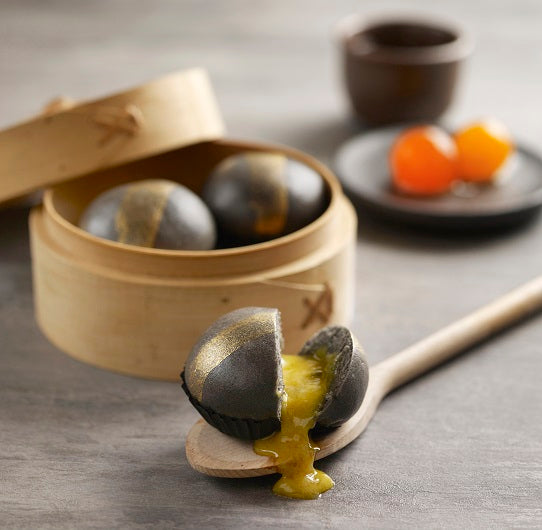 Steamed Charcoal bun with Custard (v) – Imperial Treasure UK Order ...